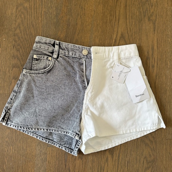 Bershka | Shorts | Bershka Contrast Two Tone Denim Shorts | Poshmark